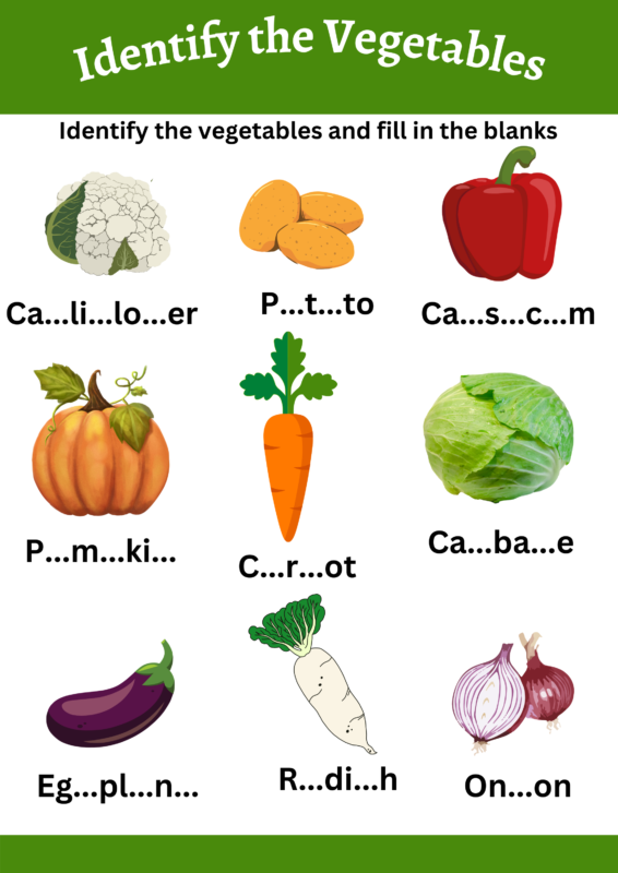 Identify and Fill in the blanks activity printable worksheets for kids ...